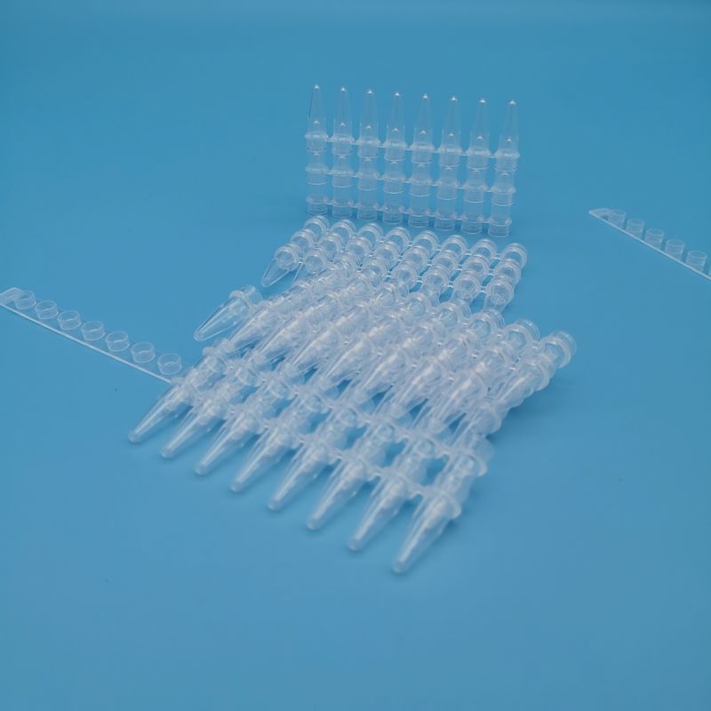 Transparent 0.2 Ml PCR Tubes 8 Tube Strips Molecular Biology Reaction ...